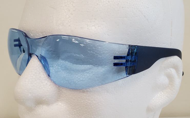 100BAF/M- Anti-Fog Metal Detectable Temple Safety Glasses Blue Lens ...