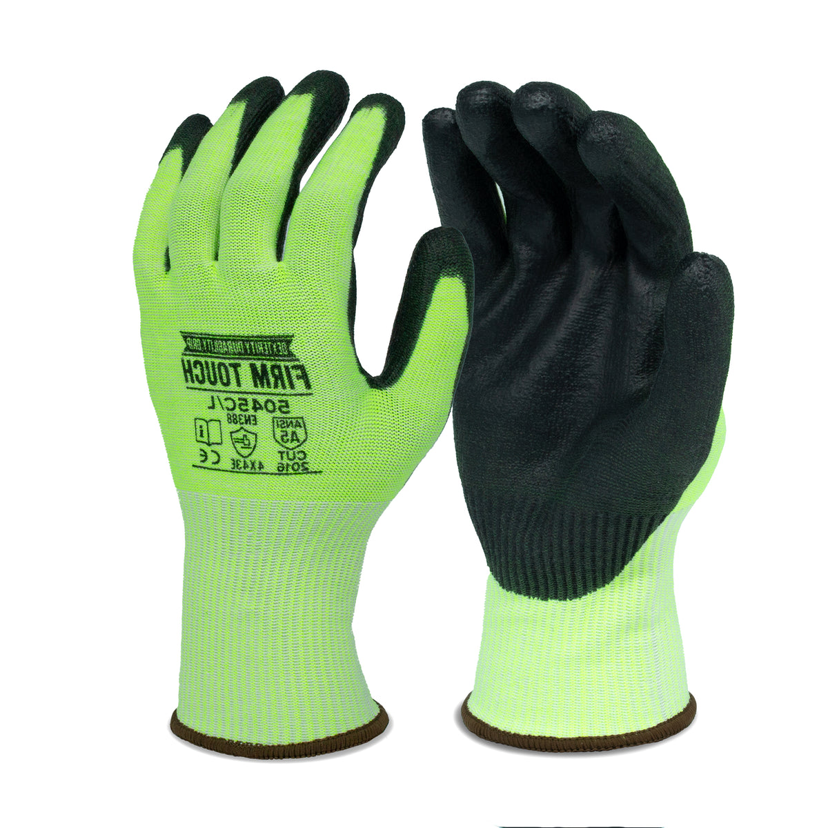 5045C- FIRM TOUCH (CUT A5) Green Polyurethane Palm Coated - Extremely ...