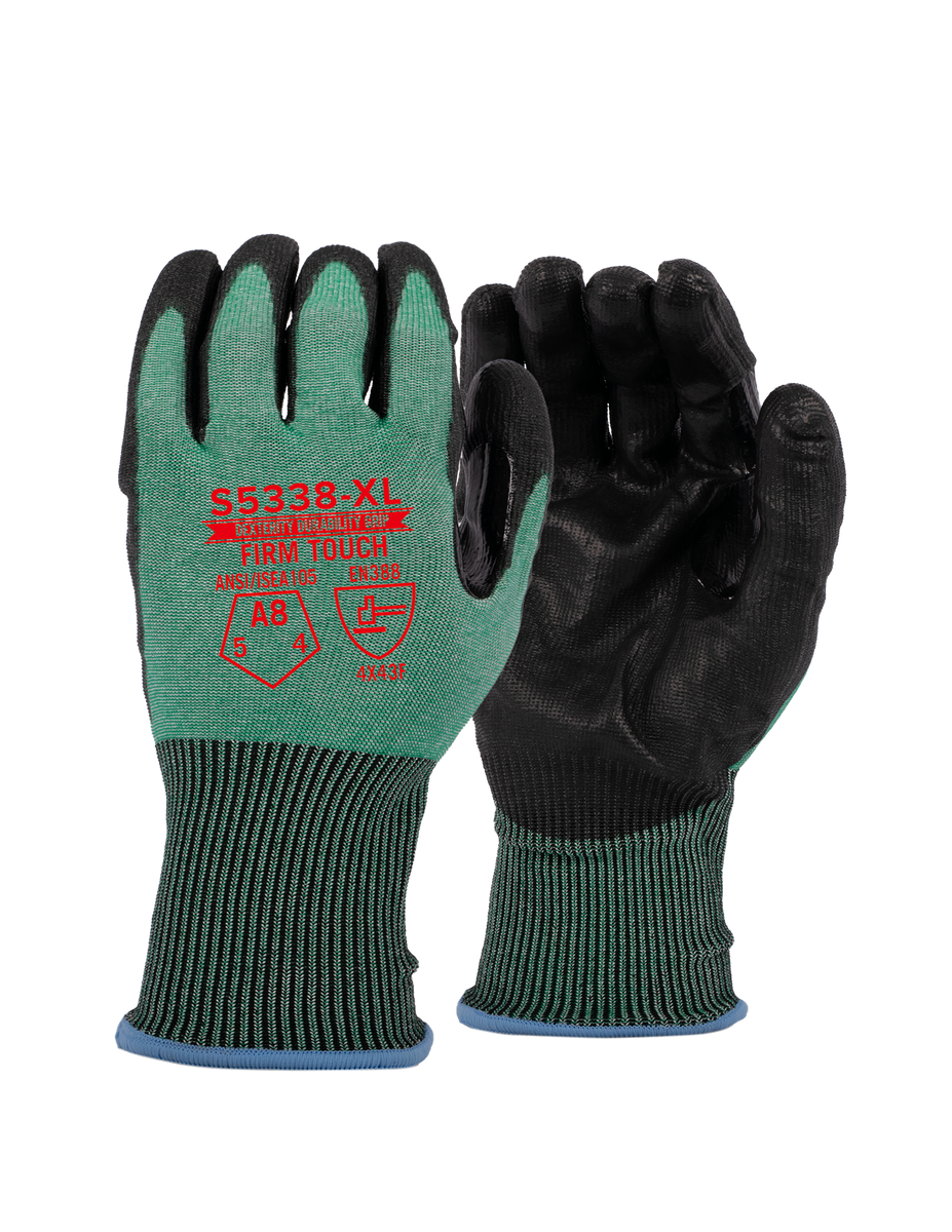 S5338 Standard ANSI Cut 8 PU Green Shell Black Coating – Elite Safety ...
