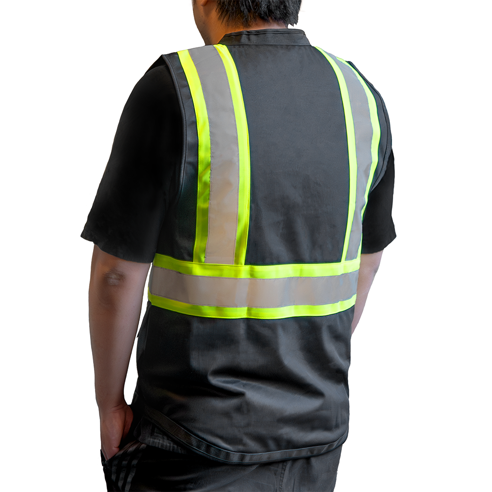 SV762BK- Black Hi-Viz Reflective Safety Vest With Panels – Elite Safety ...