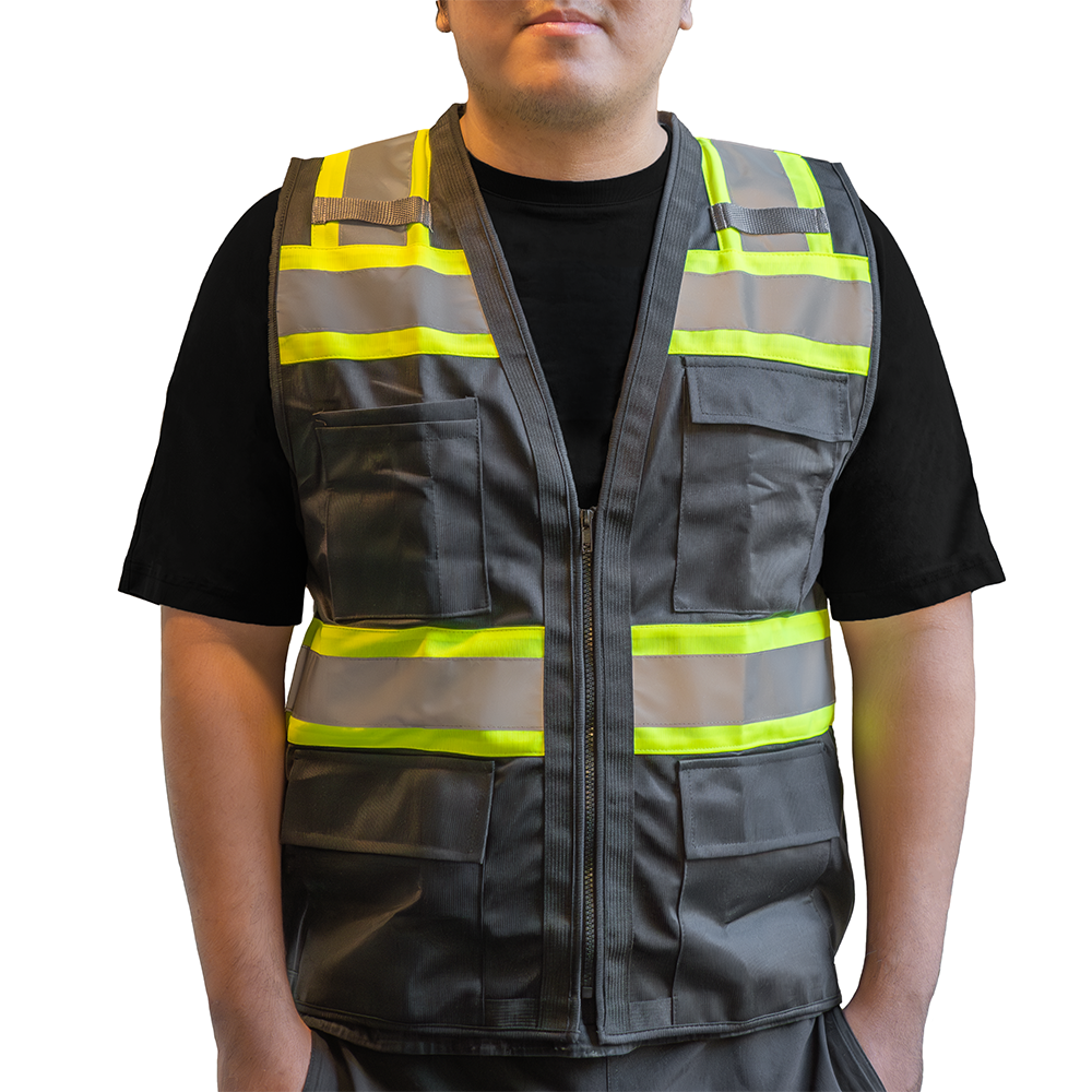 SV762BK- Black Hi-Viz Reflective Safety Vest With Panels – Elite Safety ...