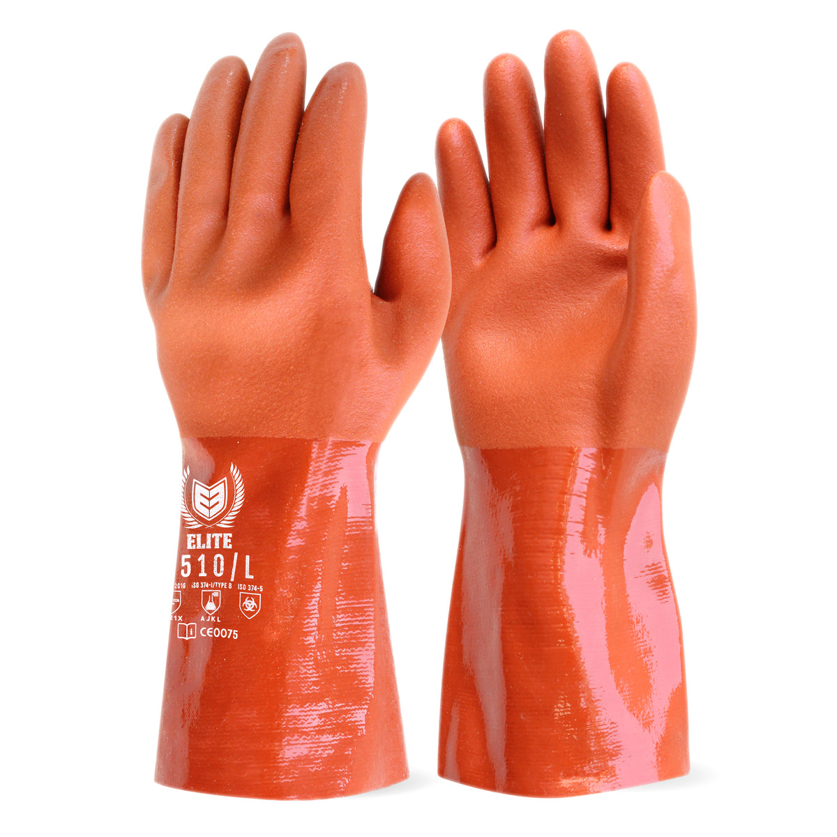 7510- FIRM TOUCH 12” Sandy Finish Orange PVC Supported Gloves – Elite ...